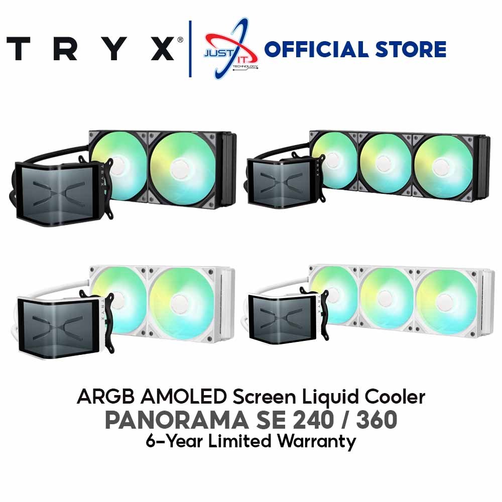 TRYX PANORAMA SE 240 / 360 ARGB AMOLED SCREEN LIQUID COOLER - BLACK / WHITE | Shopee Malaysia