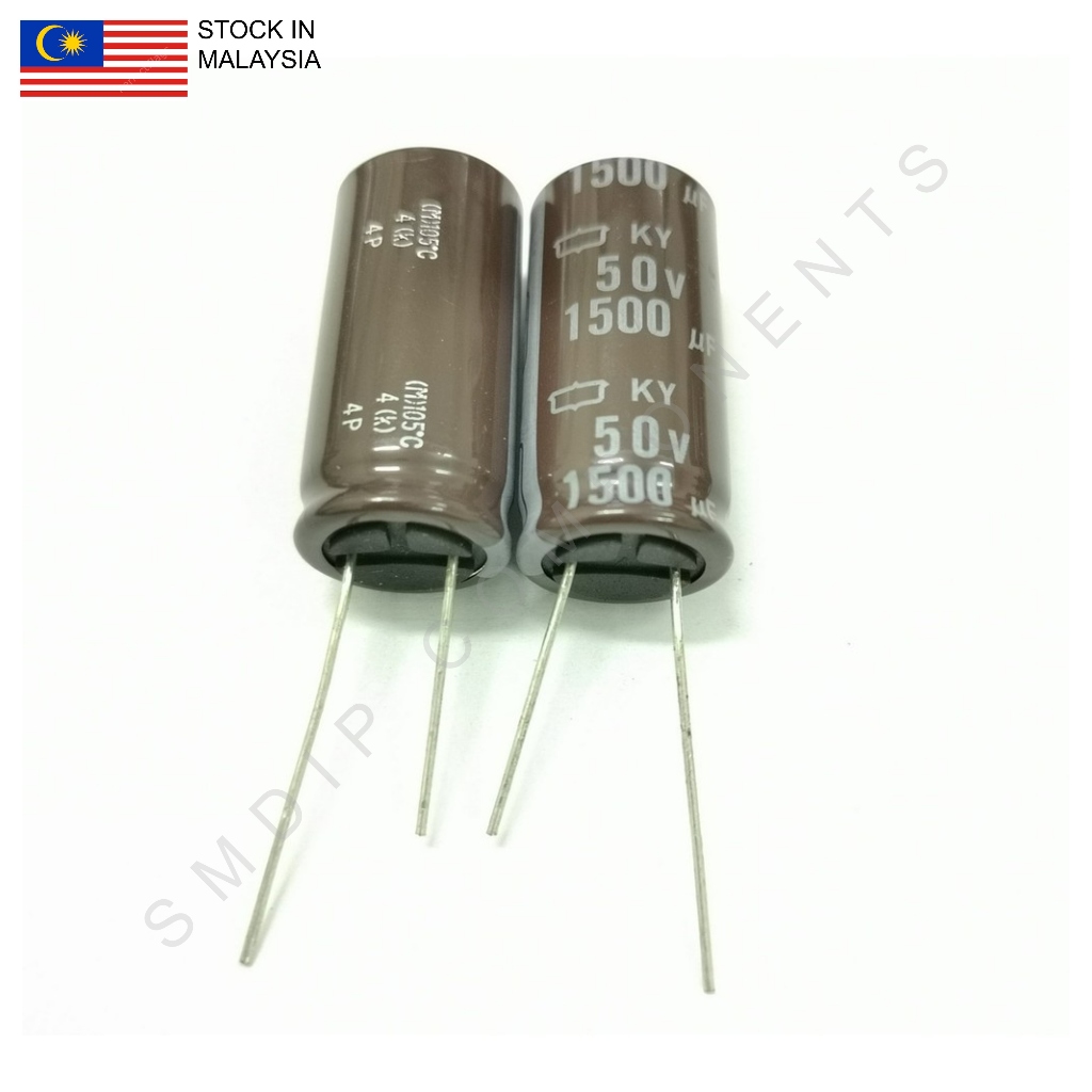 Japanese-Grade 1500uF 50V 105°C, Radial Capacitor, 16mm x 35mm | Shopee ...