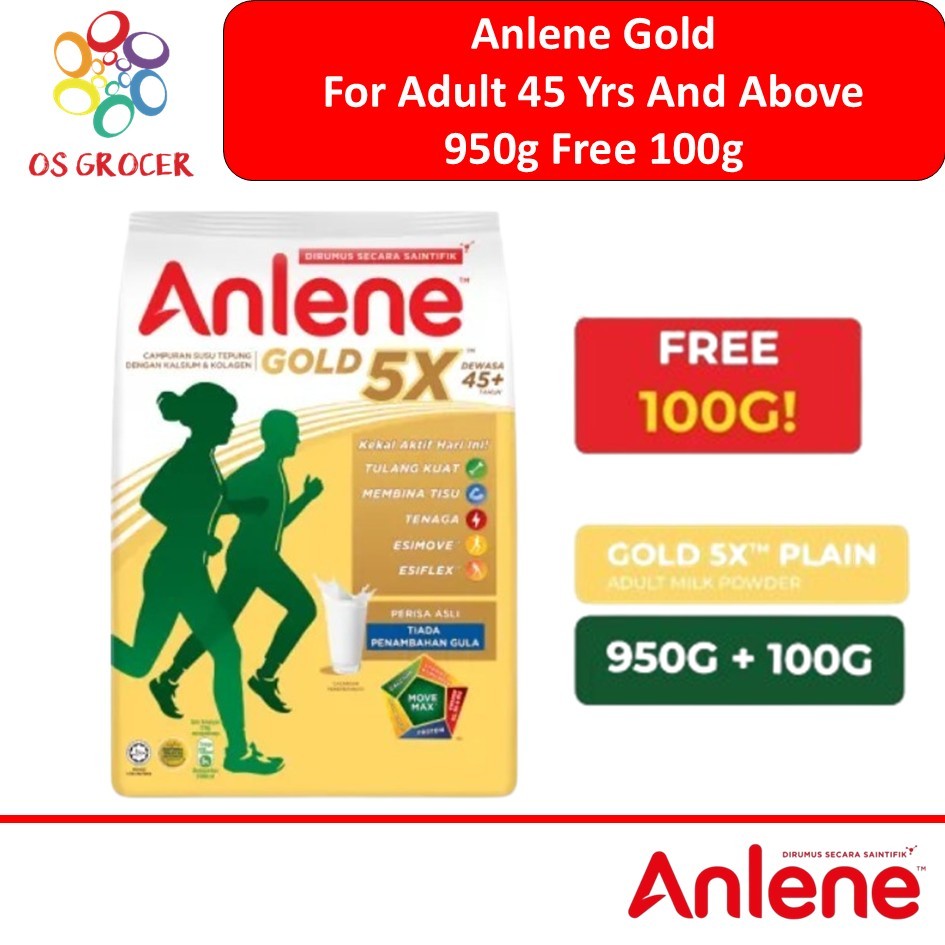 Anlene Gold For 45 years And Above 950g Free 100g | Shopee Malaysia