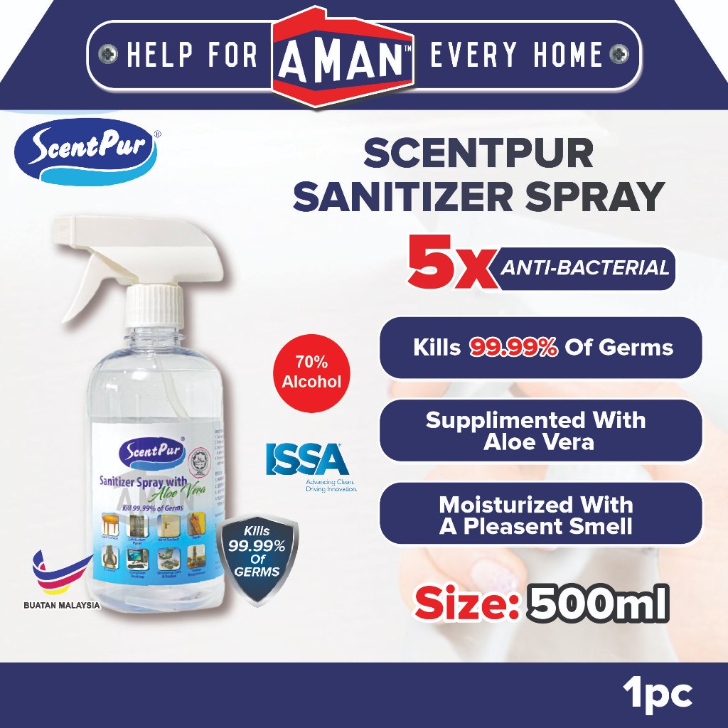 ScentPur Sanitizer Spray Disinfectant Spray Sanitiser Spray 500ml Scent ...