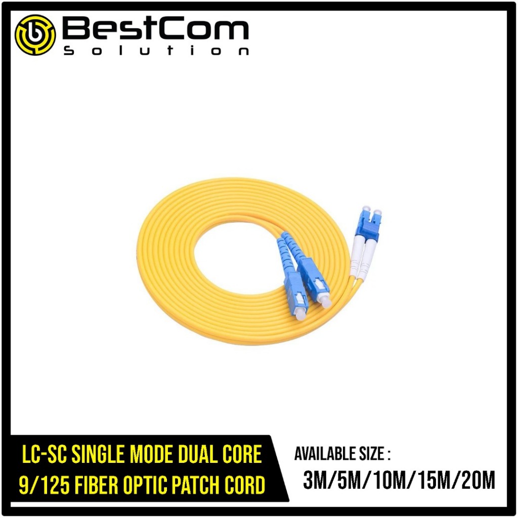 LC-SC SINGLE-MODE DUAL CORE FIBER OPTIC PATCH CORD | Shopee Malaysia
