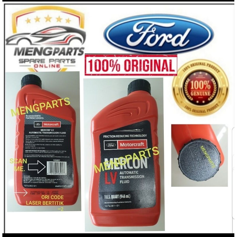 ORIGINAL FORD MOTORCRAF MERCON LV AUTOMATIC TRANSMISSION FLUID ( 1 ...