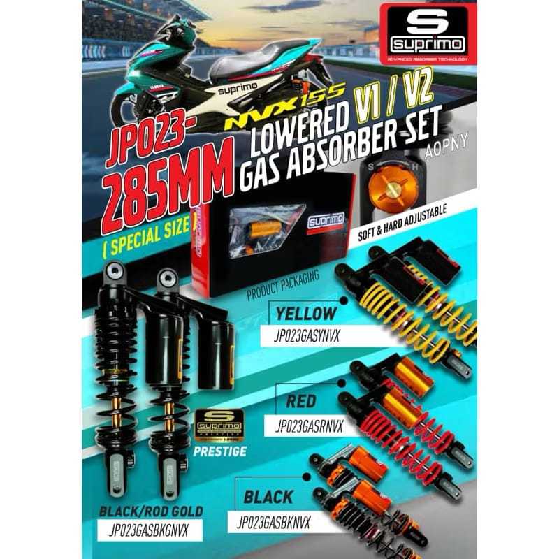 SUPRIMO YAMAHA NVX155 V1 V2 V3 NMAX V2 V3 285MM 305MM LOWER KIT GAS ...