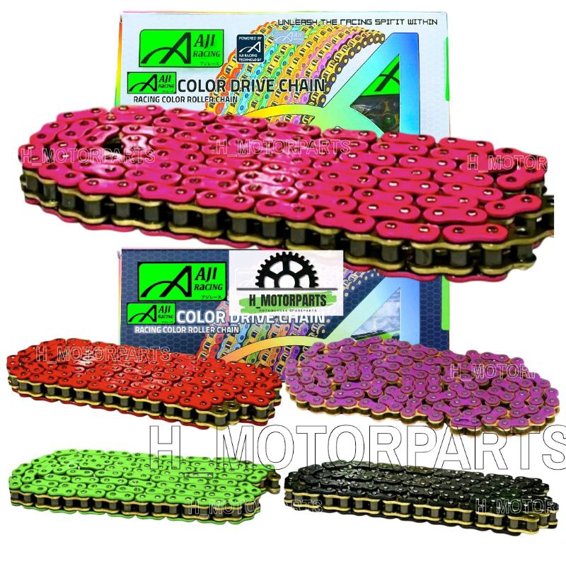 AJI RACING ORING CHAIN 428 132L 415 PURPLE BLACK GREEN PINK RED GOLD ...