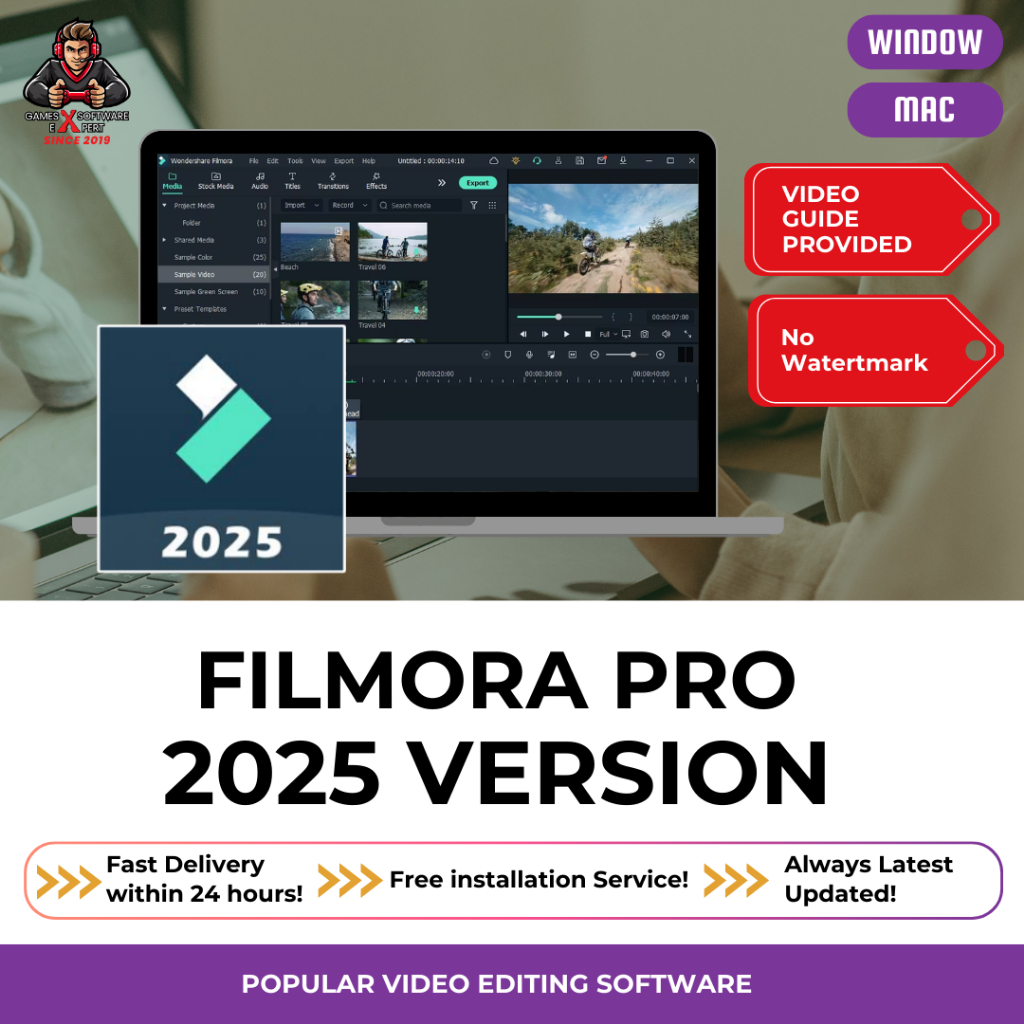 [2025 No Watermark] Filmora Pro 14 / 12 For Window and Mac | Shopee ...