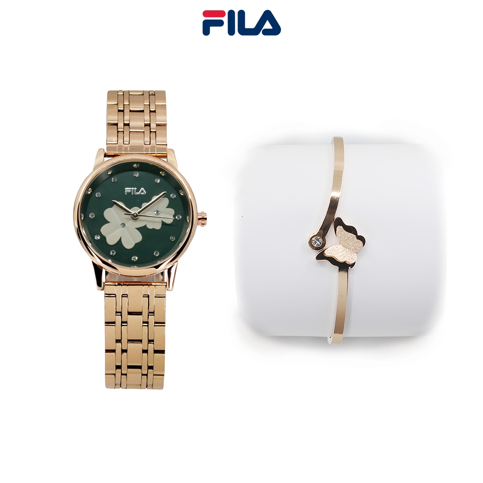[PRE-10.10 COUNTDOWN!]FILA Box Set Jam Tangan Wanita Ladies Stainless ...