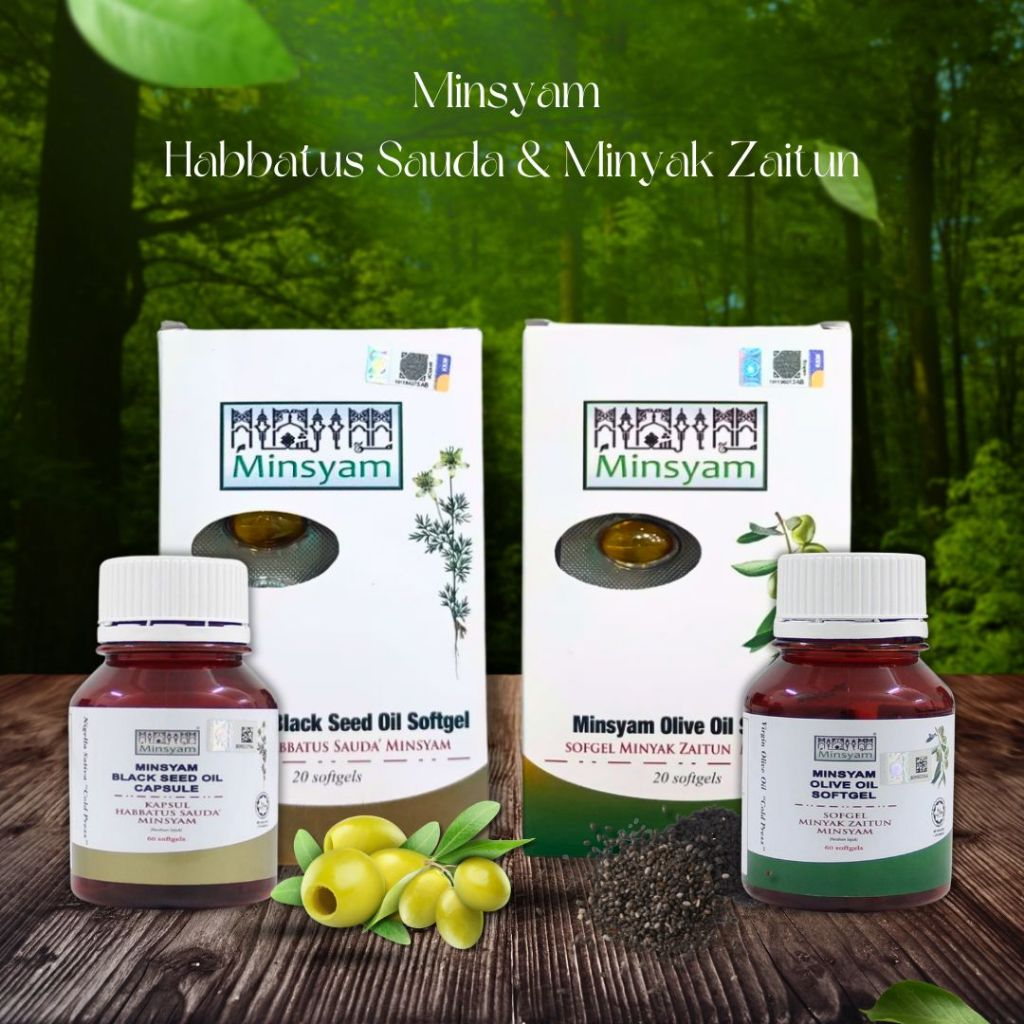 MINSYAM Kapsul/Softgel Habbatus Sauda & Minyak Zaitun | Shopee Malaysia