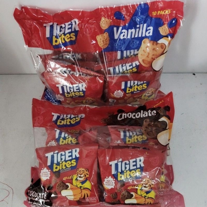 Tiger Bites Flavored Biscuits -180g (10packs x 18g) | Shopee Malaysia