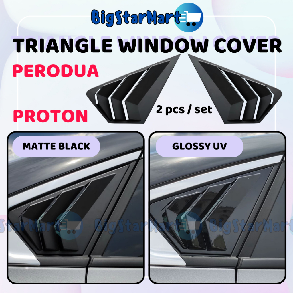 PERODUA PROTON Car Window Rear Mustang Window Triangle Mirror Cover ...