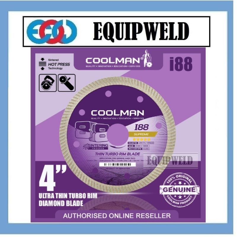 COOLMAN I88 4" THIN TURBO RIM DIAMOND DISC BLADE WHEEL (SINTERING ...