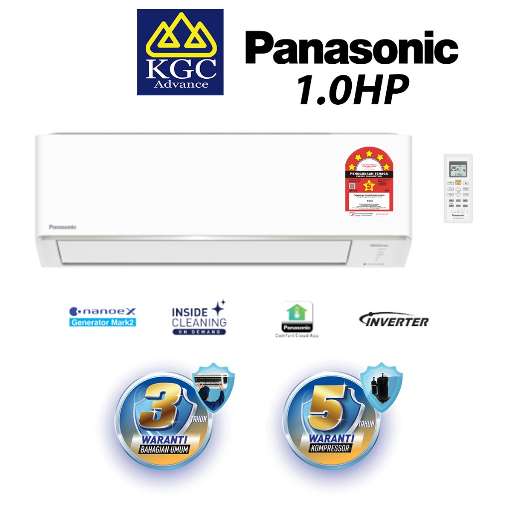 Panasonic R32 Non-Inverter Air Conditioner (1.0HP) CS-PN9WKH/CU-PN9WKH ...