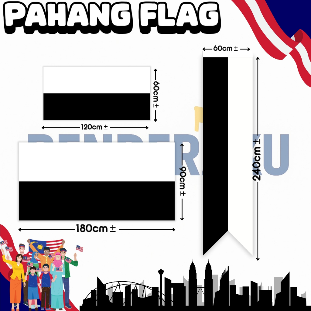 【Benderaku】Pahang Flag Nylon Polyester Pahang Darul Makmur Flag #2x4ft #3x6ft #2x8ft | Shopee ...