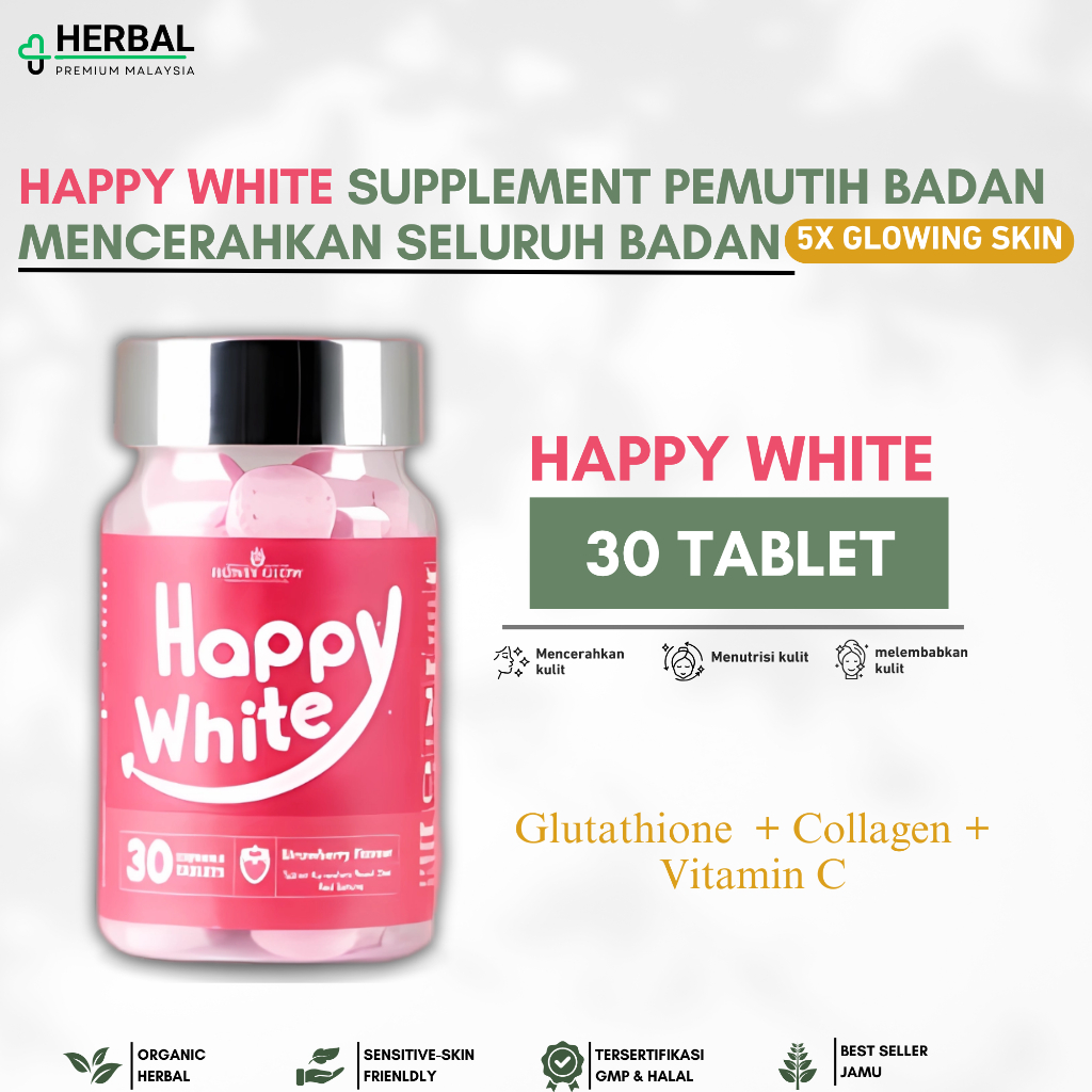Happy White Original Hq Booster Whitening Supplement Produk Putih Satu ...