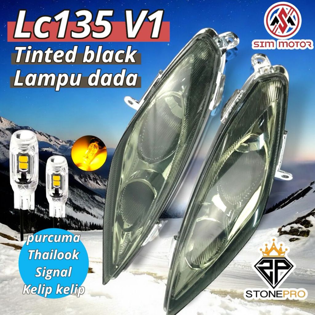 LC135 V1 HEAD LAMP SIGNAL LIGHT TAIL LAMP LC-135 LAMPU BRAKE DEPAN ...