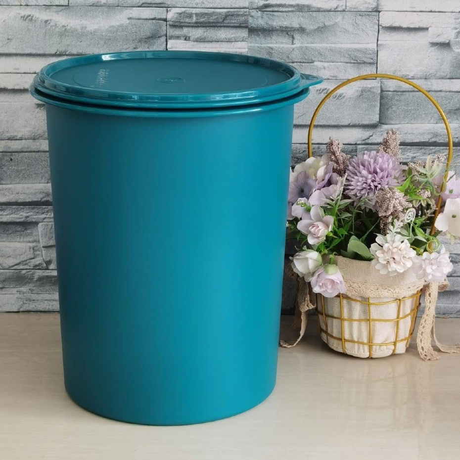 Tupperware 10L Tall Canister Turquoise Bekas Keropok Kerepek Udang ...