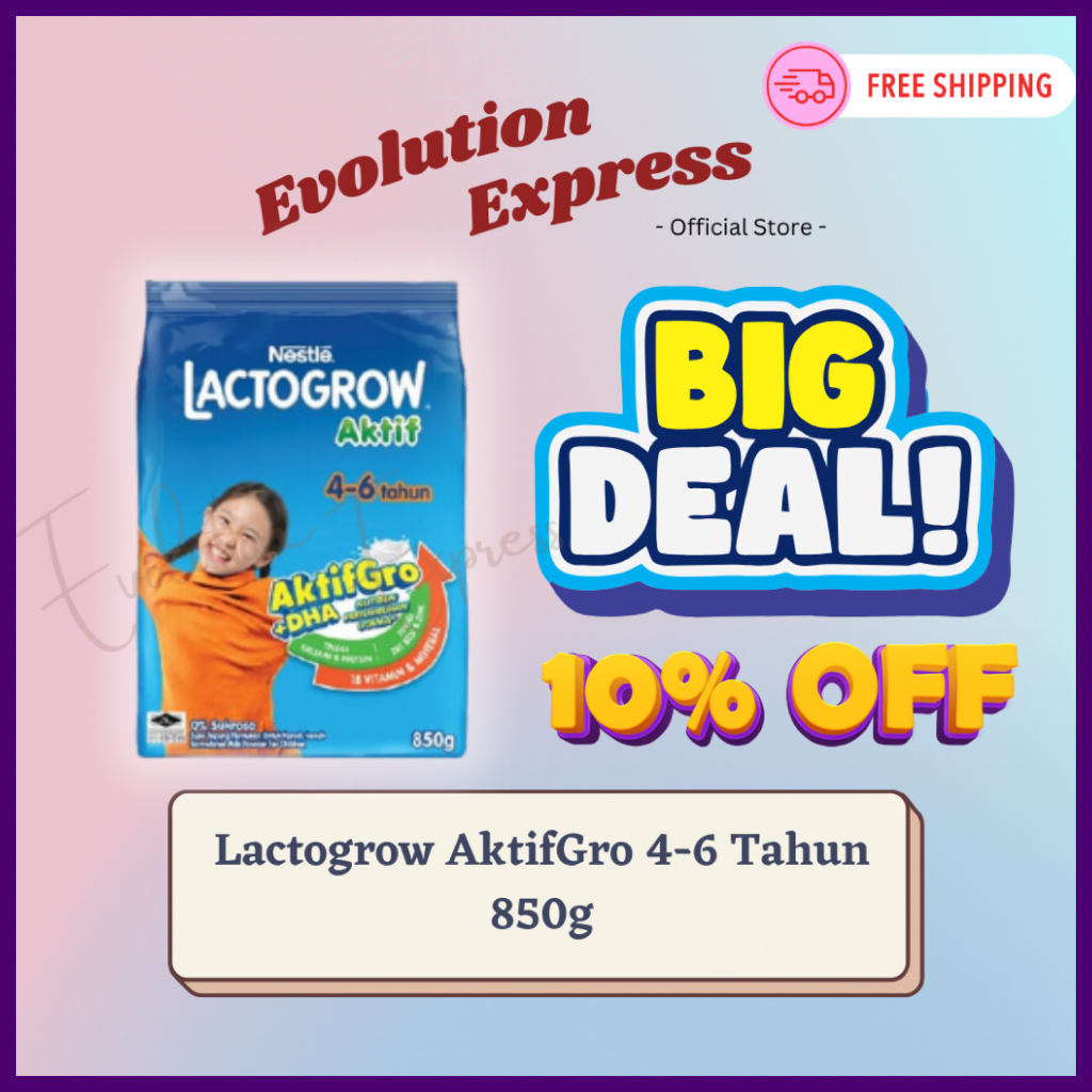 [NESTLÉ] Lactogrow Aktif 4-6 Years (850g) | Exp 10/2025 | With DHA, Probiotics & HappyNu ...