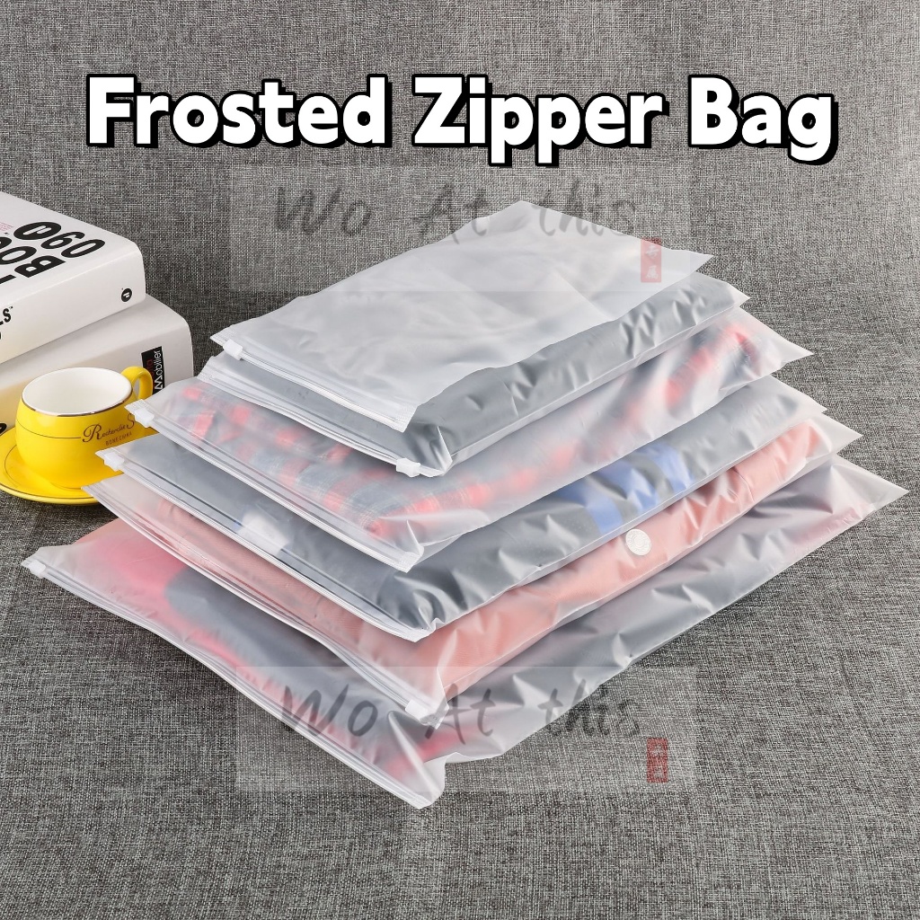 Zipper Bag Clear Frosted Ziplock Storage Beg Simpan Baju Pakaian Travel ...