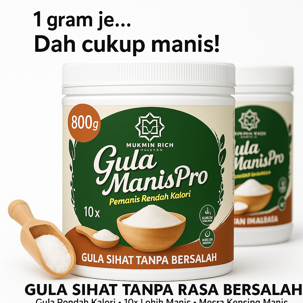 Gula Sihat Mukmin Rich – Gula Rendah Kalori 800g | 10x Lebih Manis Dari ...