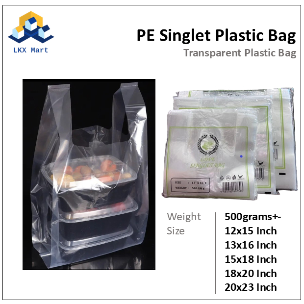 PE Singlet Plastic Bag Transparent Plastic Bag Clear Plastic Bag Beg ...