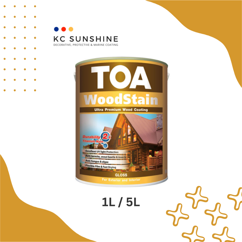 TOA WoodStain Gloss | Exterior Wood Paint Interior Wood Paint Cat Kayu TOA Wood Paint Shellac ...