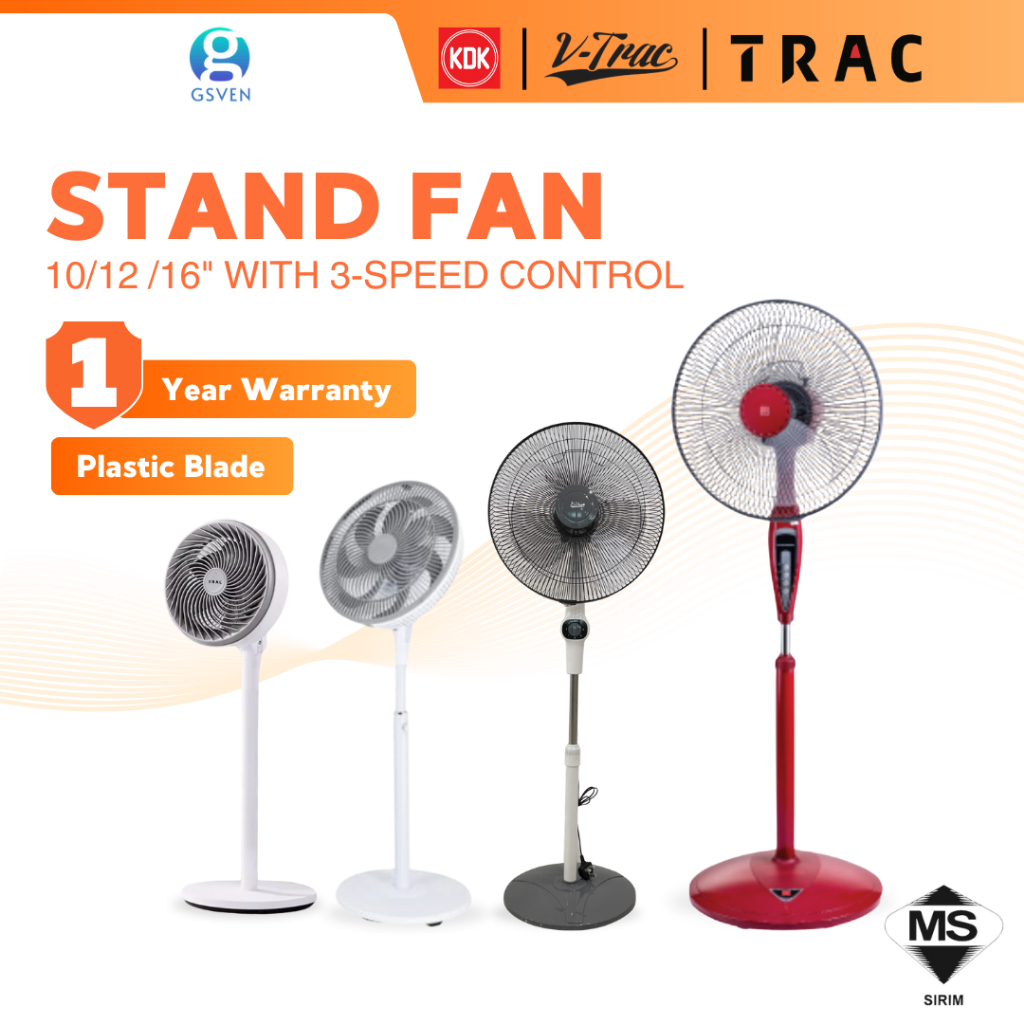 KDK KX-405 /VTRAC 16''-40cm Kipas Stand Fans /TRAC 10" -23cm /SUMSONIC 12"Stand/Table Fan Kipas ...