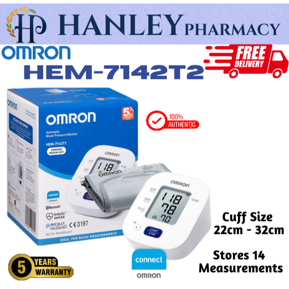 OMRON AUTOMATIC BLOOD PRESSURE MONITER (UPPER ARM) HEM - 7142T2(NEW ...