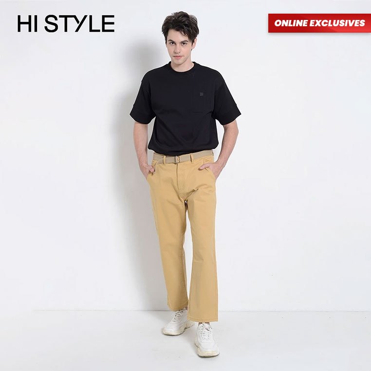 [Online Exclusive] HI STYLE Men Wide Leg Long Pants - Khaki - HSL310208 ...