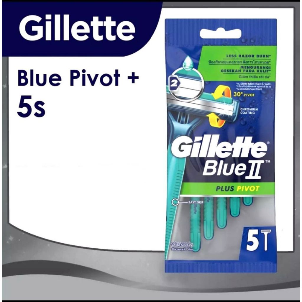 GILLETTE BLUE 2 plus pivot disposable razor ( 5 pcs ) | Shopee Malaysia