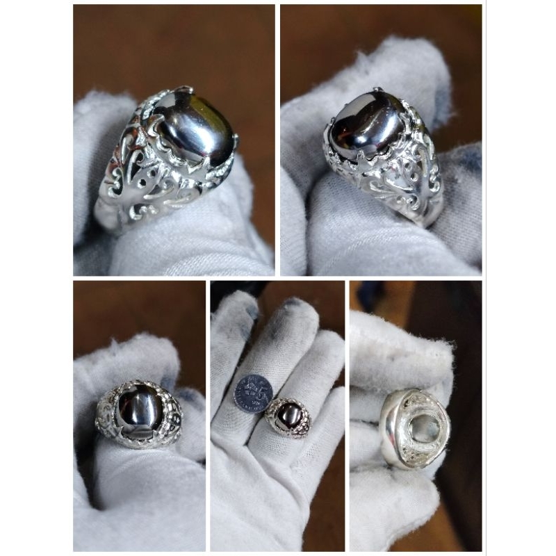 Natural besi towo asli silver kerawang tebal ring | Shopee Malaysia