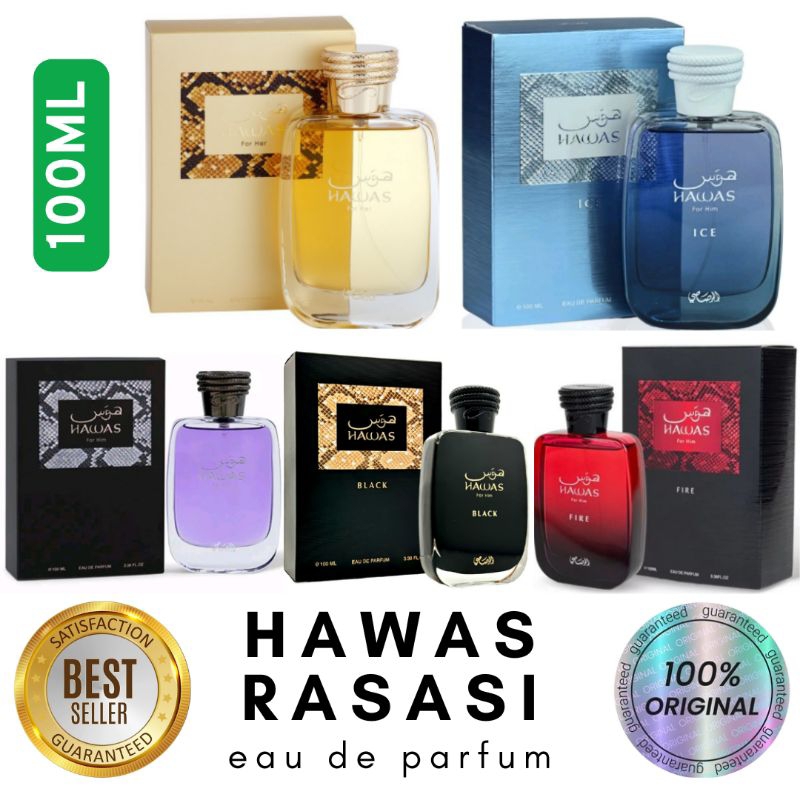 Hawas Ice, Hawas Fire, Hawas Black, Hawas for Him & Her by Rasasi 100ML ...