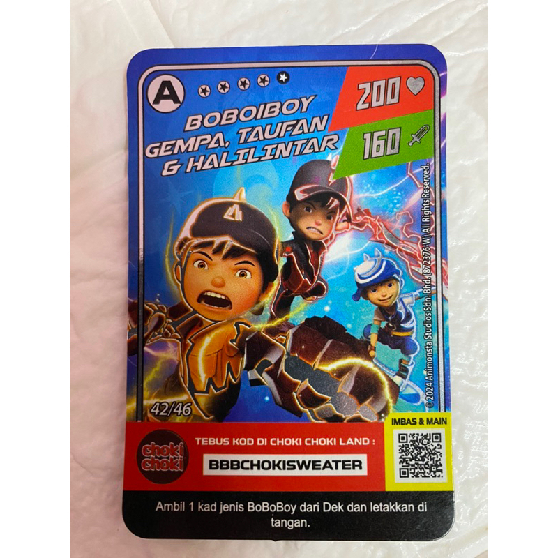 Kad Boboiboy Choki-choki | Shopee Malaysia