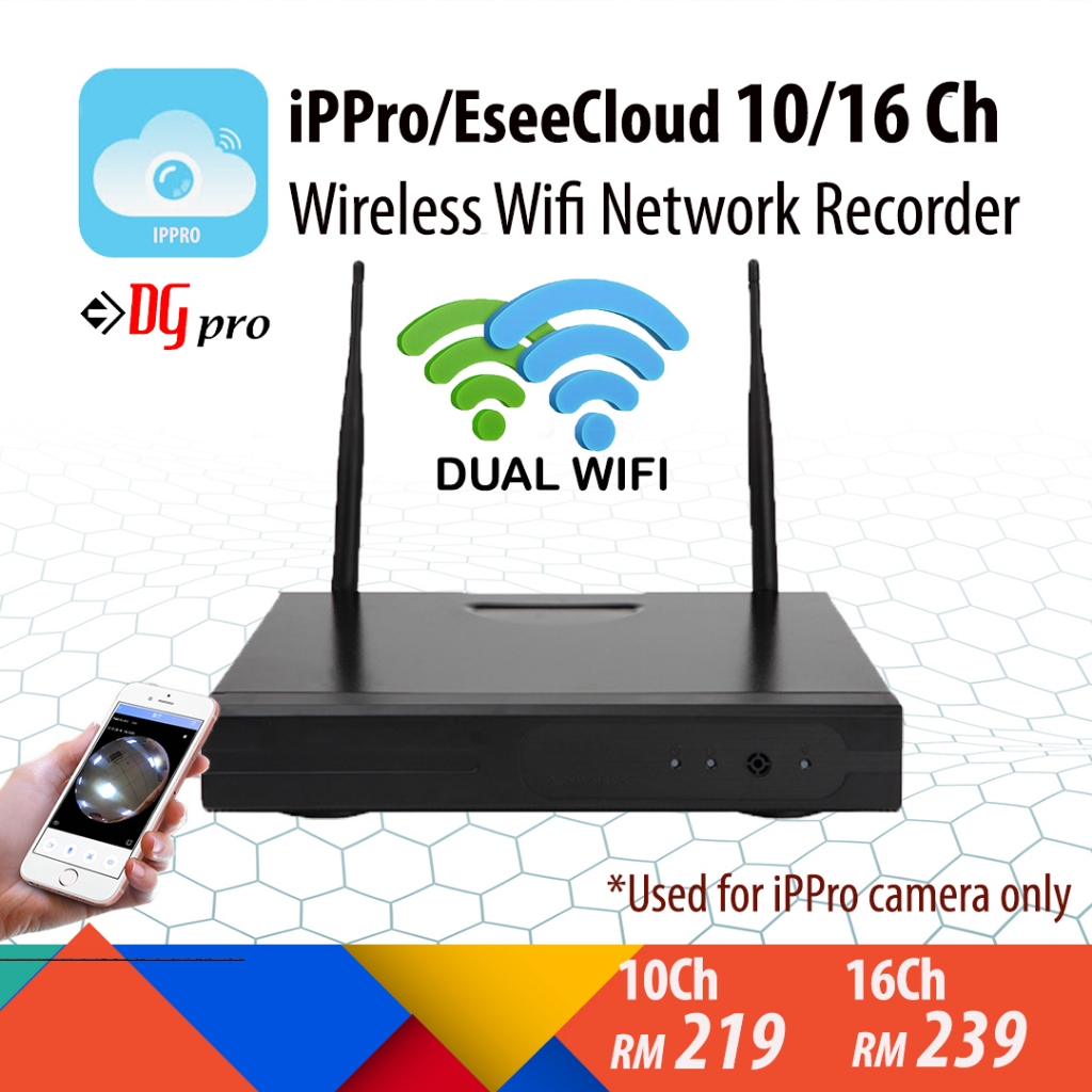 iPPro / Eseecloud 10CH / 16CH Dual Wifi H.265 Wireless Wifi Network Video Recorder (Best For ...