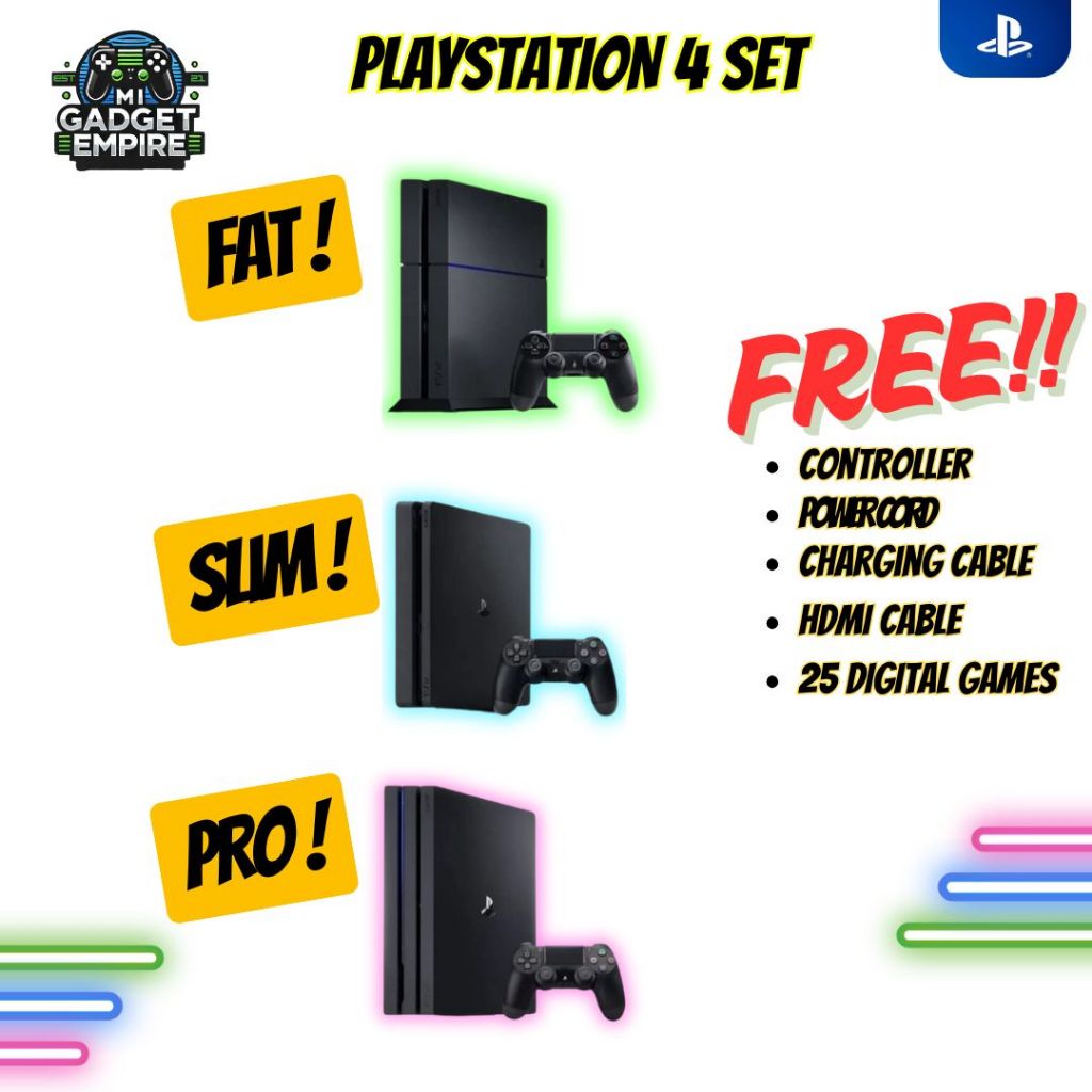 ORIGINAL PS4 PLAYSTATION 4 FAT/SLIM/PRO USED SET | Shopee Malaysia