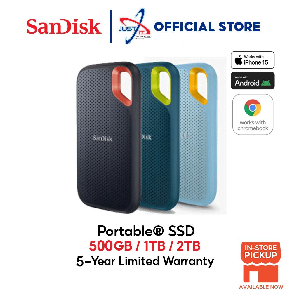 SanDisk E61 Extreme Portable USB 3.2 Gen 2 SSD - (500GB / 1TB / 2TB) | Shopee Malaysia