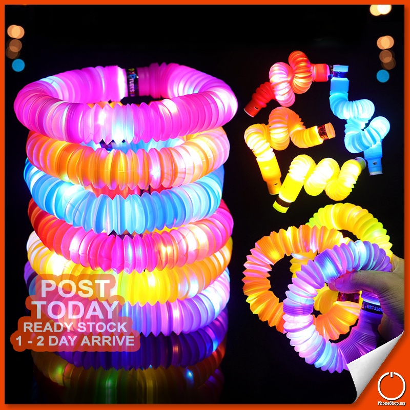𝐃𝐄𝐕𝐄𝐋𝐎𝐏 𝐃𝐄𝐗𝐓𝐄𝐑𝐈𝐓𝐘 LED Colourful Pop Tubes Toy Light Telescopic Tube ...