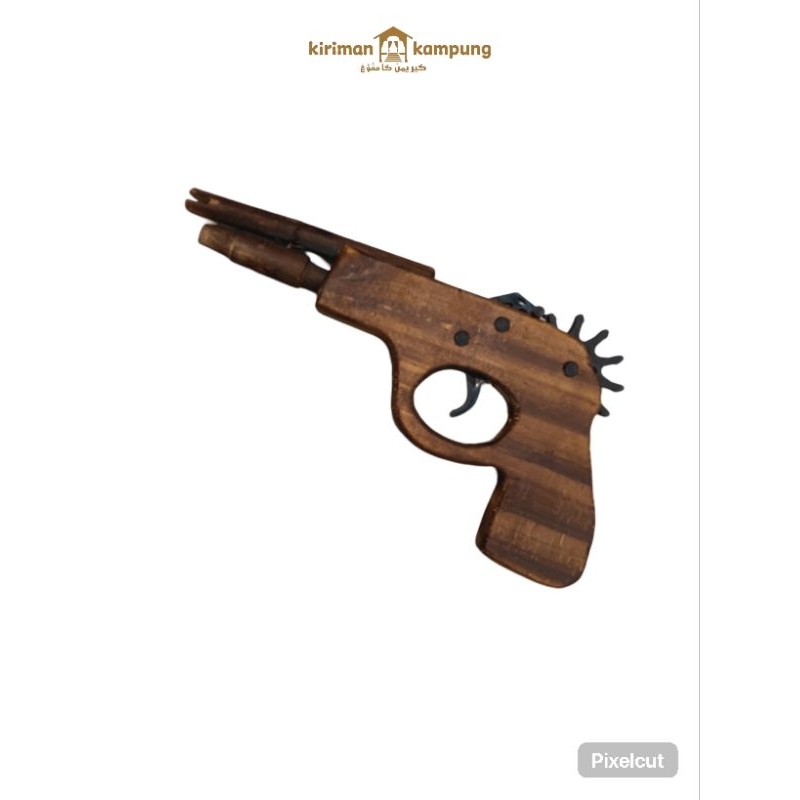 PISTOL KAYU LASTIK MAINAN | Shopee Malaysia
