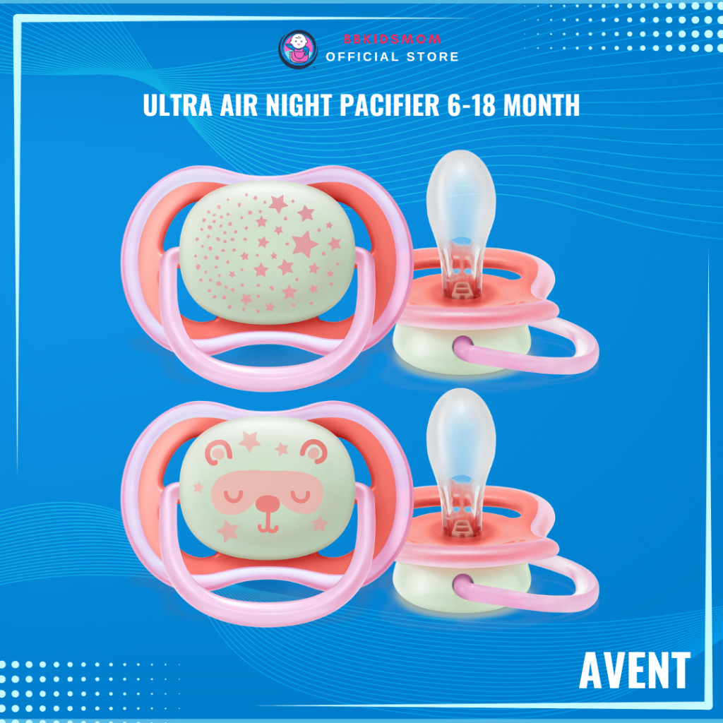 Philips Avent Ultra Air Night Time Glow In Dark Pacifier Pink Girl ( 6 ...