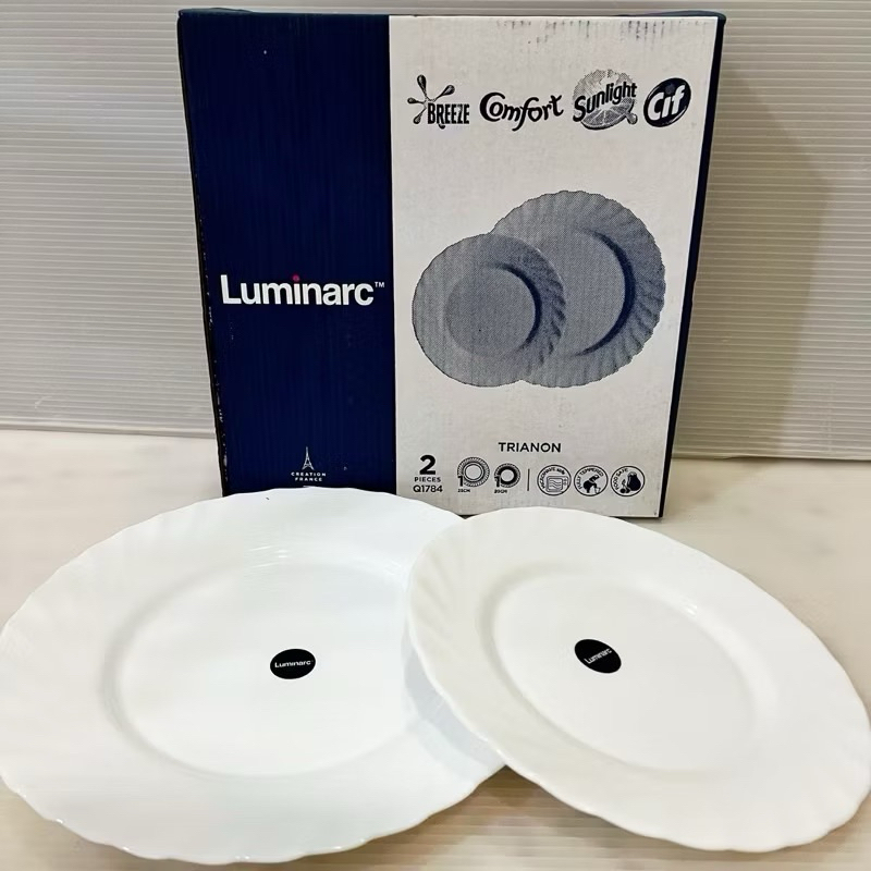 Luminarc While Plate 25 & 20 cm | Shopee Malaysia