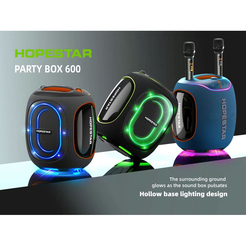 HOPESTAR PARTY BOX600 300W TWS Wireless Bluetooth Speaker Karaoke Portable Outdoor Music System ...