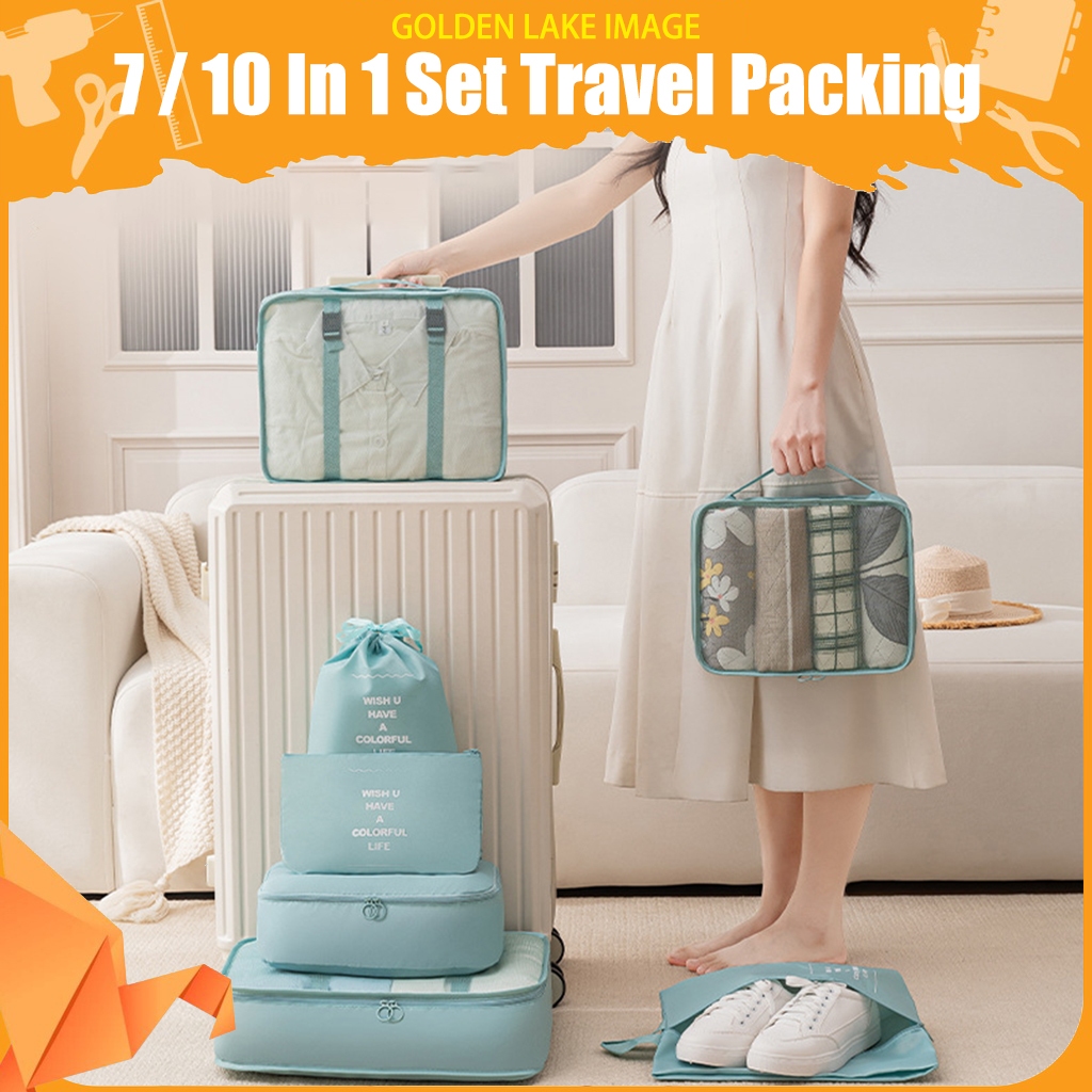 Extra Large Type 7/10 In 1 Set Travel Packing Clothes Storage Organizer ...