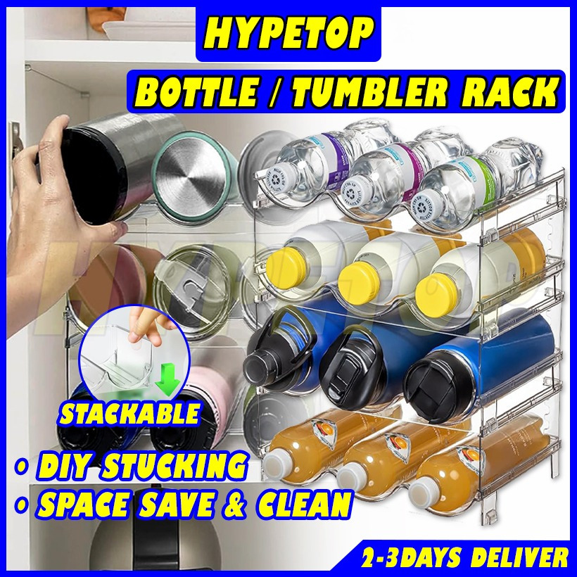 HYPETOP Bottle holder Bottle organizer rack Stackable Transparent ...