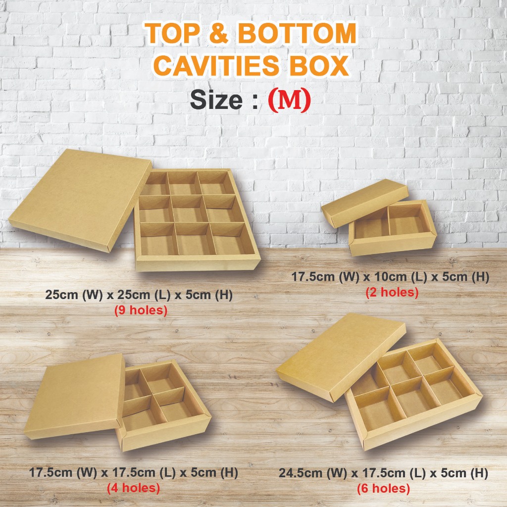 Top and Bottom Cavities Box (M)| Packing box with compartments |Box ...