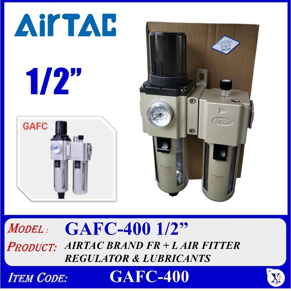(GAFC-400) 1/2” AIRTAC BRAND FR + L AIR FILTER REGULATOR & LUBRICANTS - GAFC-400 | Shopee Malaysia