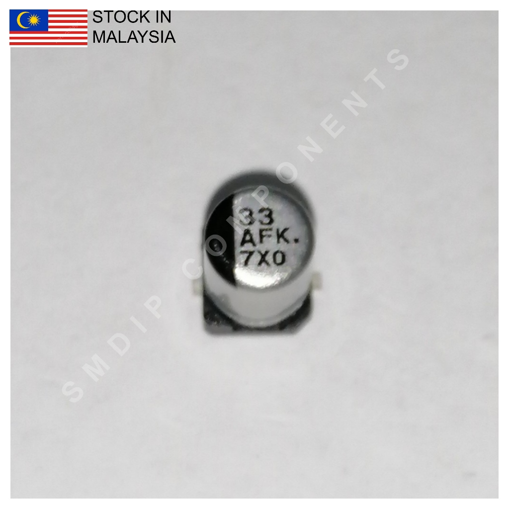 3PCS Panasonic, 33uF 10V 105°C, SMD Capacitor, 4mm x 5.8mm | Shopee Malaysia