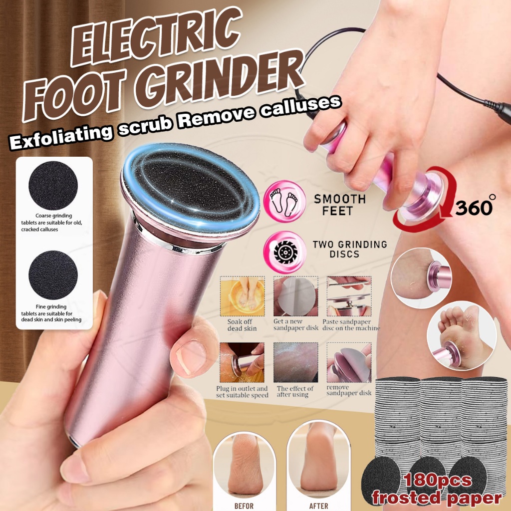 Electric Foot Callus Remover Pedicure Grinder Foot with 180pcs ...