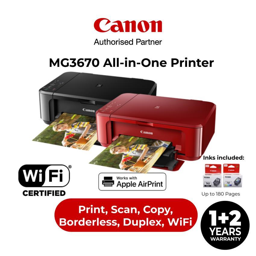 Foto Wayarles Canon Pixma MG3670 All-In-One dengan Pencetakan Auto Dupleks ( Cetak, Imbas, Salin ...