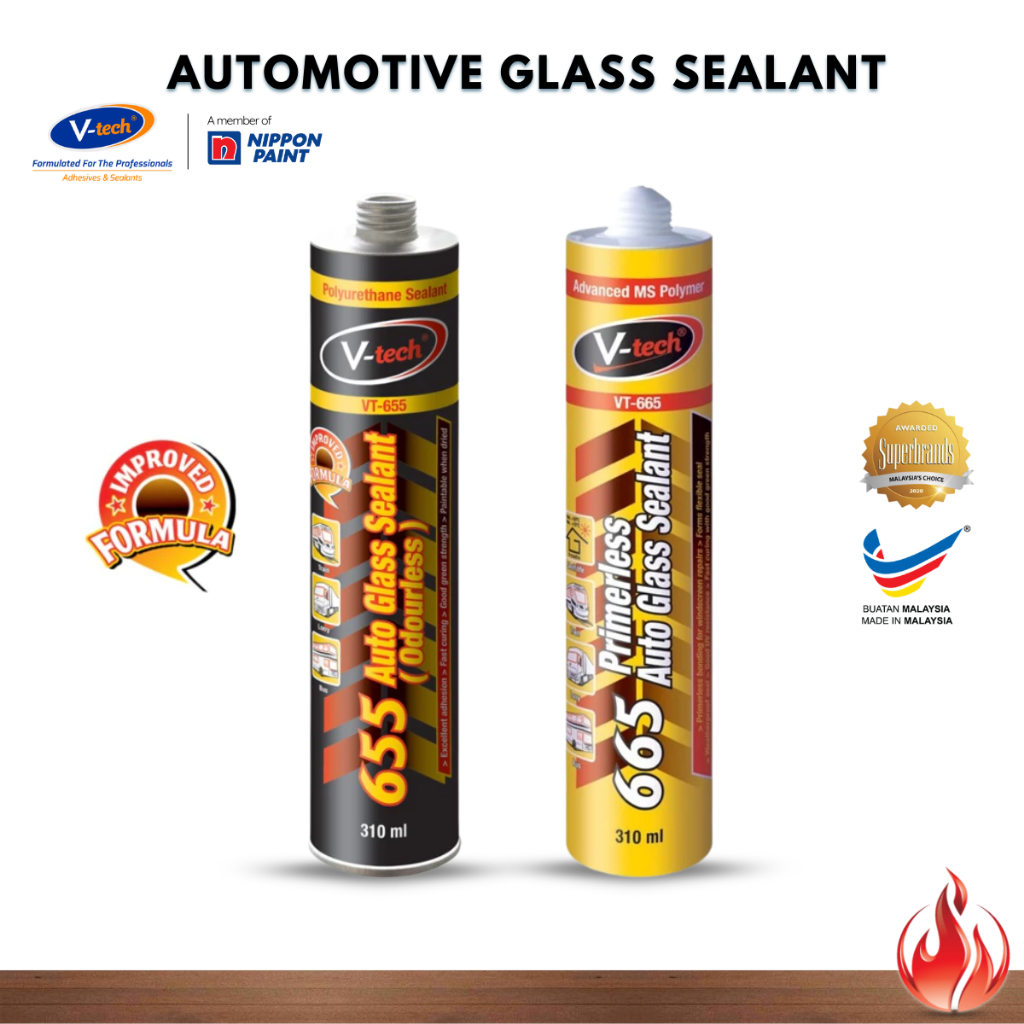 Vtech Auto Glass Sealant VT655 VT665 | Windscreen Windshield Adhesive ...