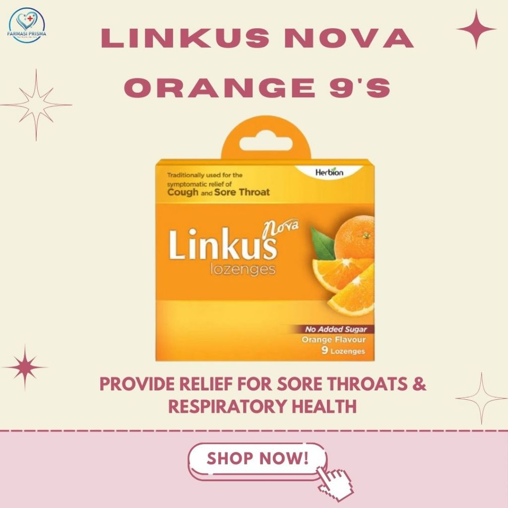 [BUY 1 FREE 1] LINKUS NOVA ORANGE LOZENGES 9'S / SORE THROAT / COUGHING ...