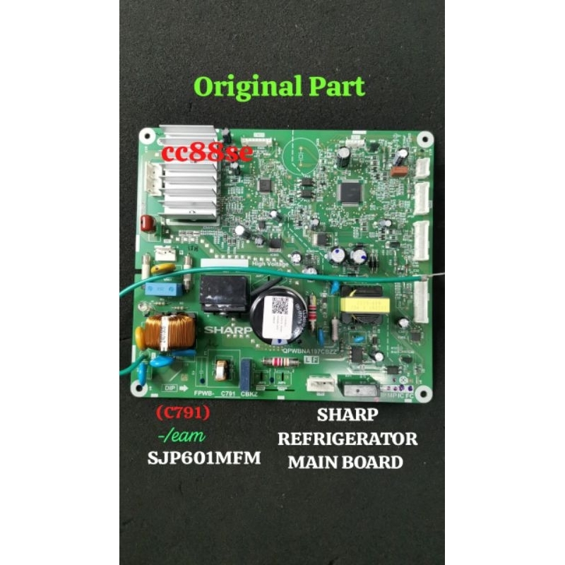 SHARP REFRIGERATOR MAIN PCB BOARD ORIGINAL PART SJ-P601MFM SJP601MFM SJ ...