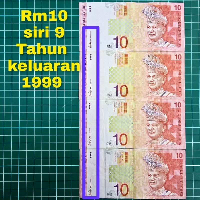 (A323) rm10 siri 9 Rm10 lama duit kertas lama duit syiling lama barang antik barang lama mata ...